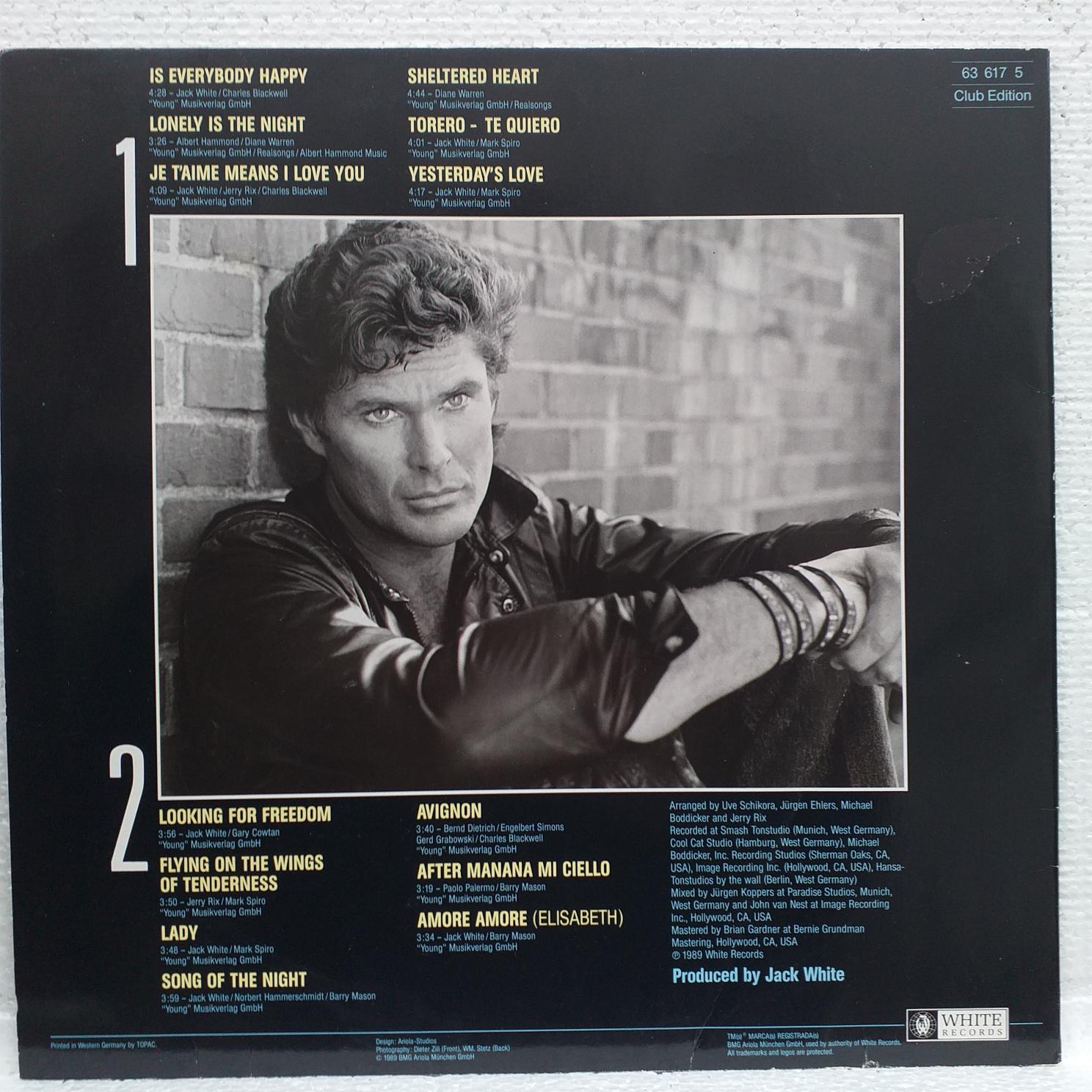 David Hasselhoff – Looking For Freedom Disc VINIL LP VG+ - Discuri Muzică